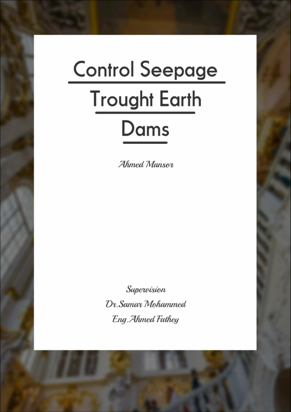 (PDF) Control seepage through earth dam