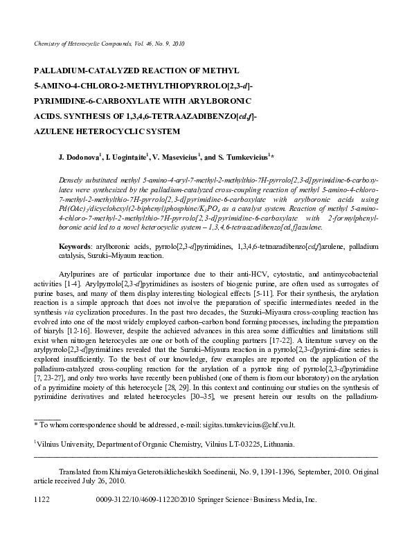 (PDF) ChemInform Abstract: Palladium-Catalyzed Reactions of ...