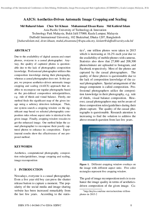 (PDF) AAICS: Aesthetics-Driven Automatic Image Cropping and Scaling