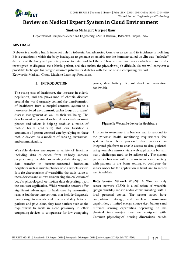 (PDF) Review on Medical Expert System in Cloud Environment