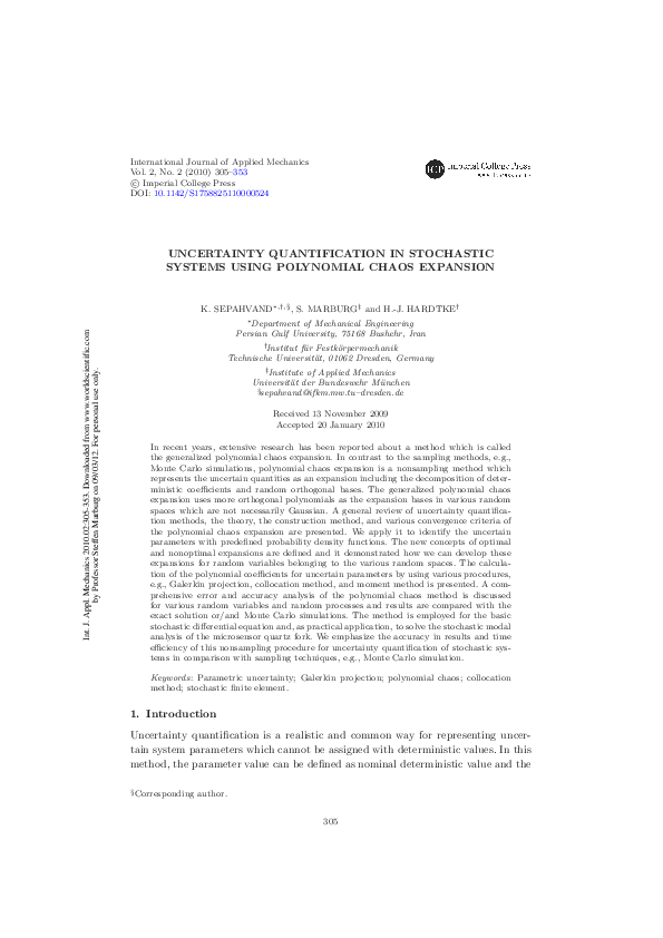 (PDF) Uncertainty Quantification in Stochastic Systems Using Polynomial Chaos Expansion