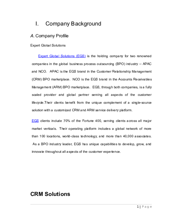 (DOC) Company Background