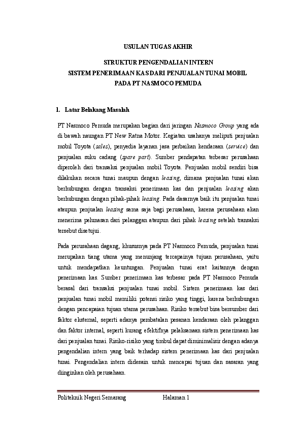 (DOC) Proposal Tugas Akhir