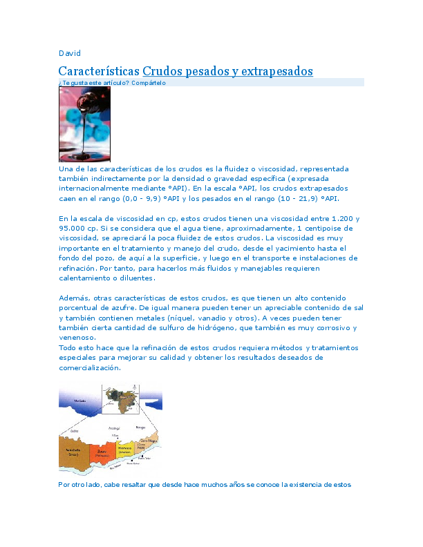 (DOC) Características Crudos pesados y extrapesados