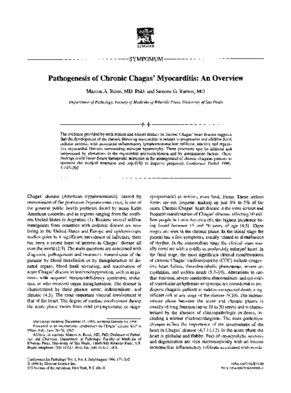 (PDF) Pathogenesis of chronic Chagas' myocarditis: An overview