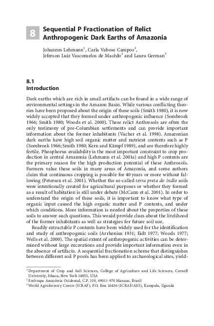 (PDF) 8 Sequential P Fractionation of Relict Anthropogenic Dark Earths ...