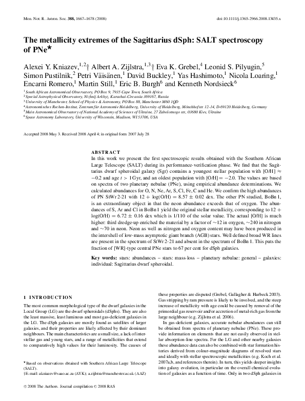 (PDF) The metallicity extremes of the Sagittarius dSph: SALT ...