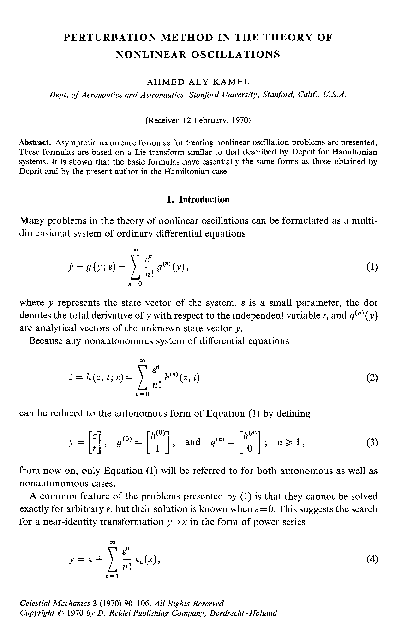 (PDF) Perturbation method in the theory of nonlinear oscillations