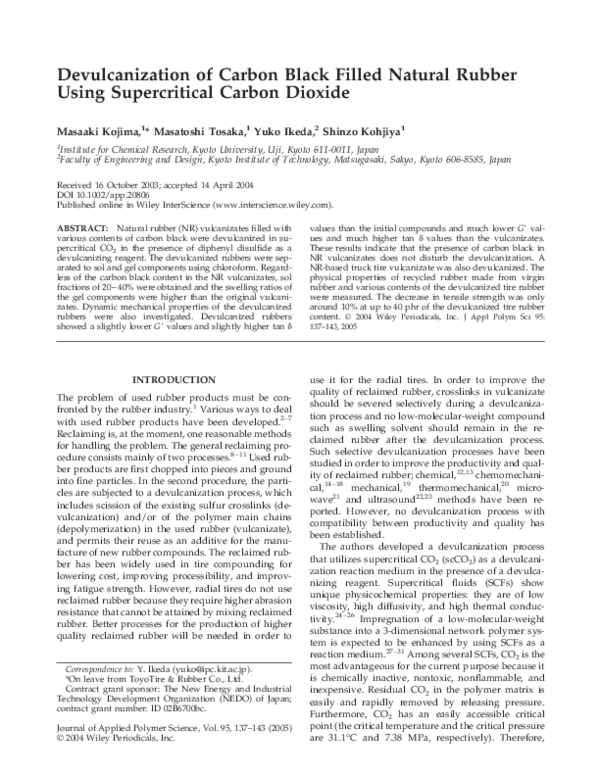 (PDF) Devulcanization of carbon black filled natural rubber using ...