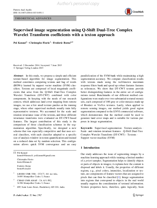 (PDF) Supervised image segmentation using Q-Shift Dual-Tree Complex Wavelet Transform ...