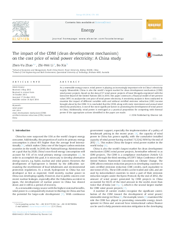(PDF) The impact of the CDM (clean development mechanism) on the cost ...