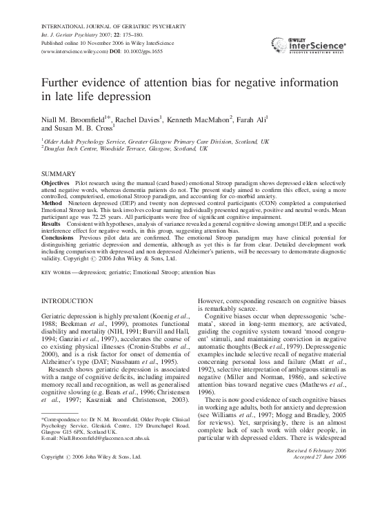 (PDF) Further evidence of attention bias for negative information in ...