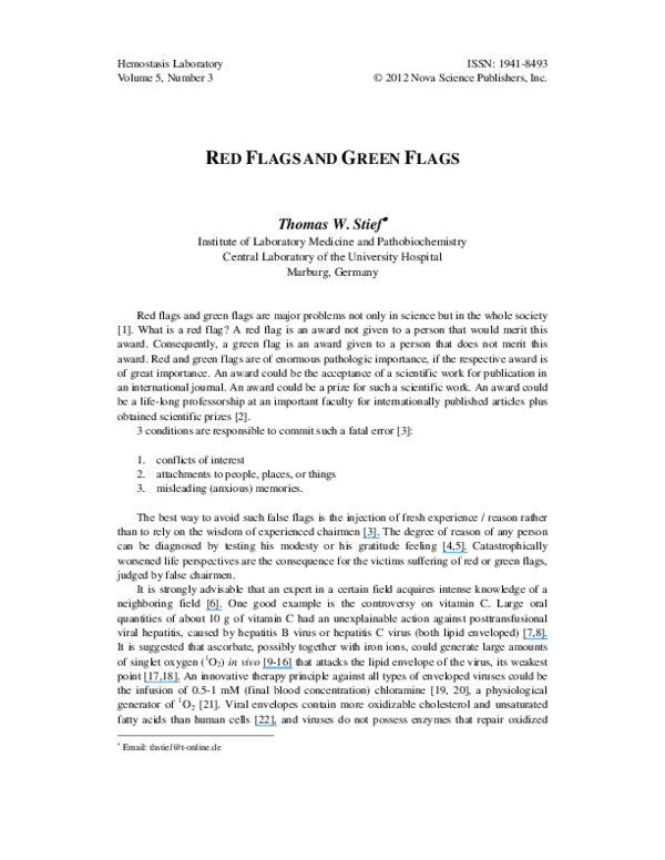 (PDF) Red Flags and Green Flags