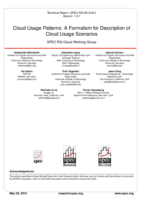 Pdf Cloud Usage Patterns A Formalism For Description Of Cloud Usage