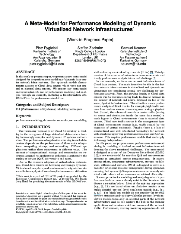 (PDF) A meta-model for performance modeling of dynamic virtualized network infrastructures ...
