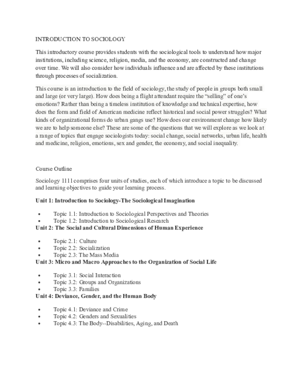 (DOC) INTRODUCTION TO SOCIOLOGY | Sana Charania - Academia.edu