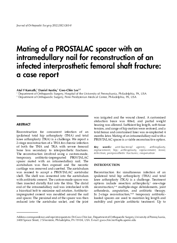(PDF) Mating of a PROSTALAC spacer with an intramedullary nail for ...