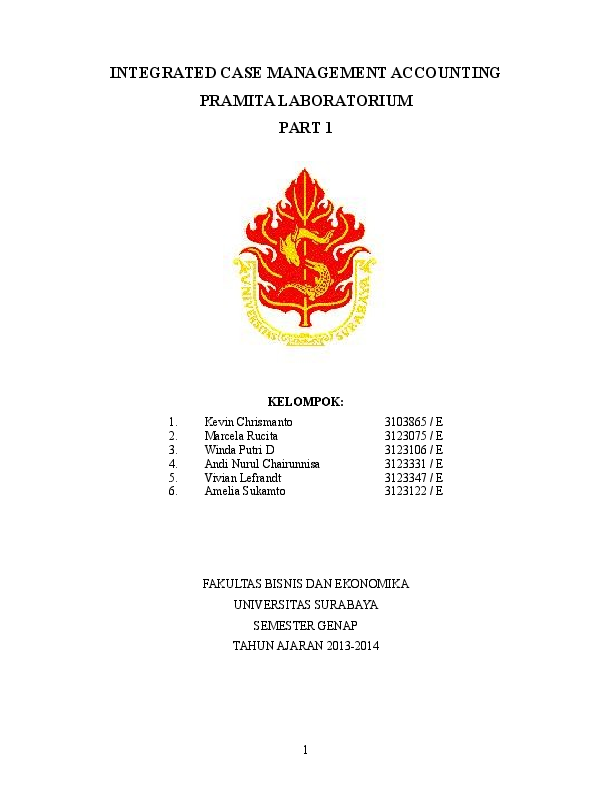 (DOC) INTEGRATED CASE MANAGEMENT ACCOUNTING PRAMITA LABORATORIUM PART 1