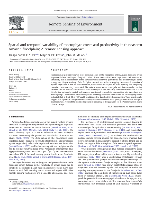 Pdf Spatial And Temporal Variability Of Macrophyte Cover And