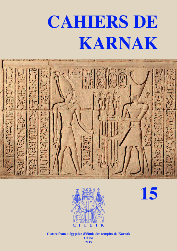 (PDF) À propos de deux documents d’Ahmosis à Karnak. Karnak Varia (§ 1 ...