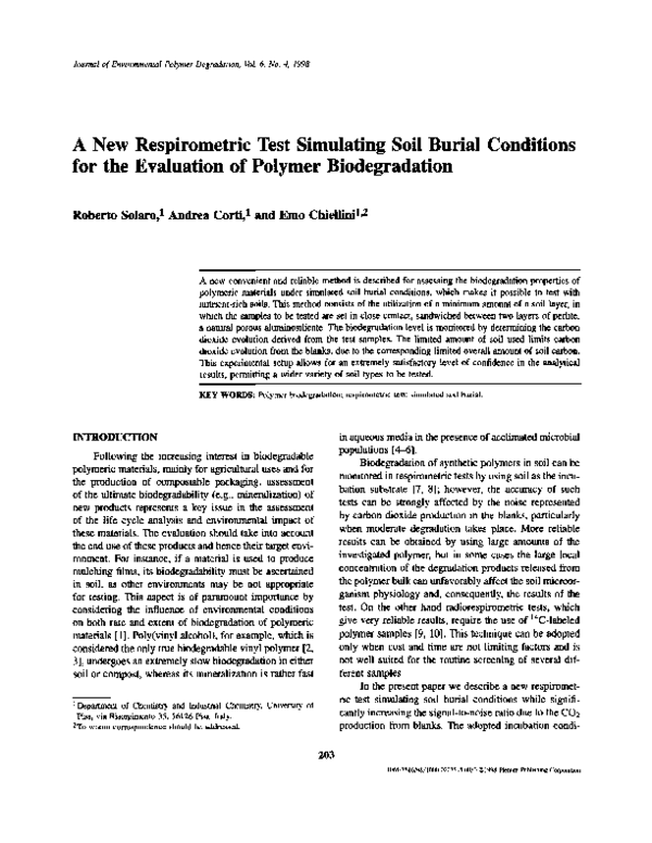 (PDF) A new respirometric test simulating soil burial conditions for ...