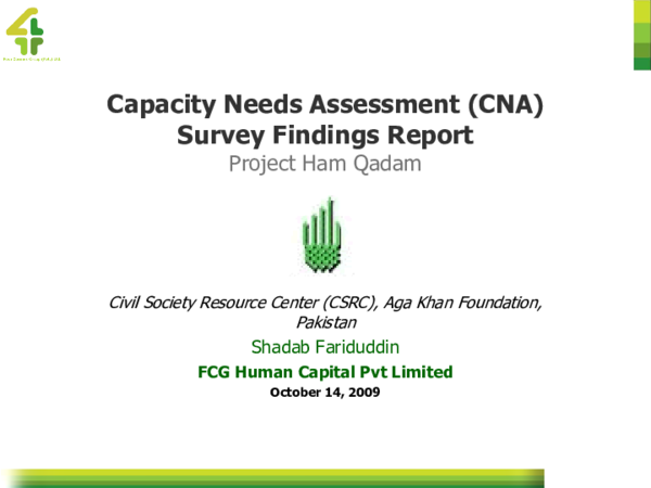(PDF) Capacity Needs Assessment (CNA) Survey of Partner Organizations ...