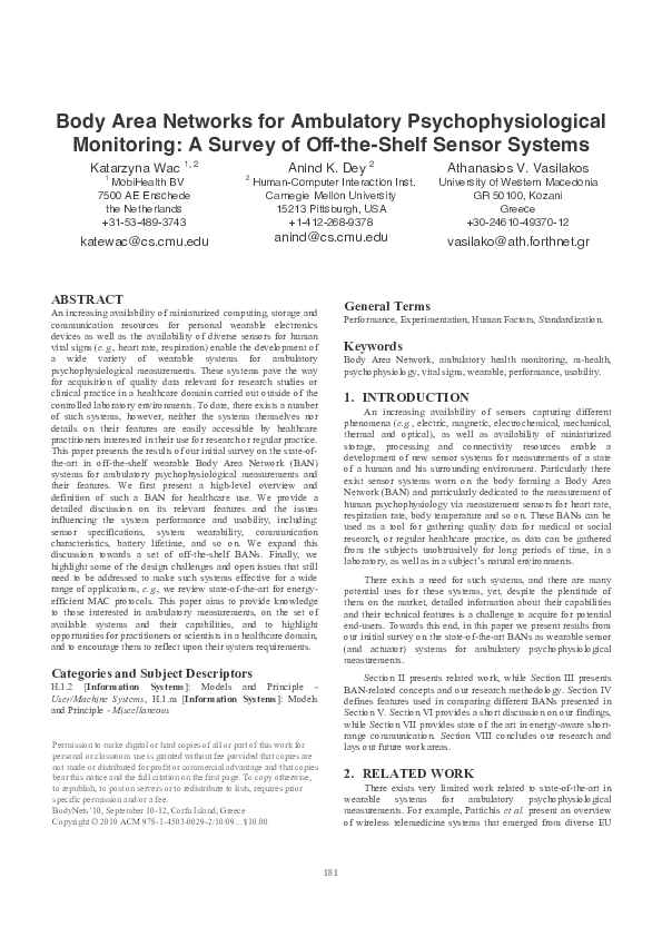 (PDF) Body area networks for ambulatory psychophysiological monitoring ...