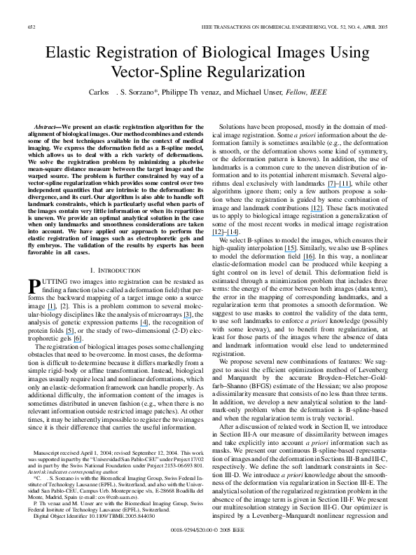 (PDF) Elastic registration of biological images using vector-spline ...