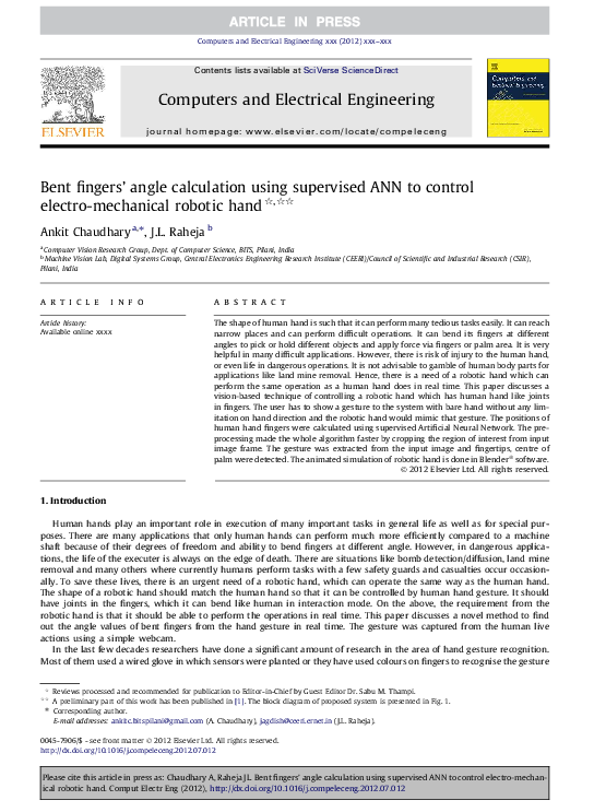 (PDF) Bent fingers’ angle calculation using supervised ANN to control electro-mechanical robotic ...