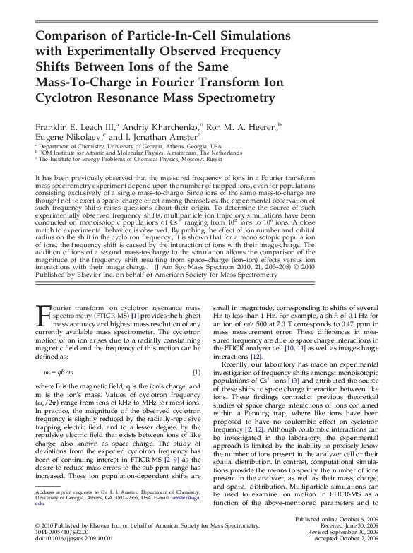 (PDF) Comparison of particle-in-cell simulations with experimentally ...