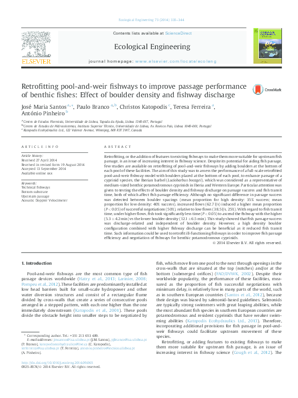 (PDF) Retrofitting pool-and-weir fishways to improve passage ...