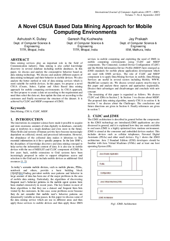 architecture of mobile computing environment