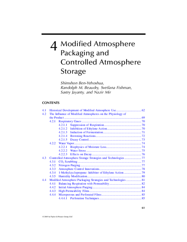 (PDF) 4 Modified Atmosphere Packaging and Controlled Atmosphere Storage