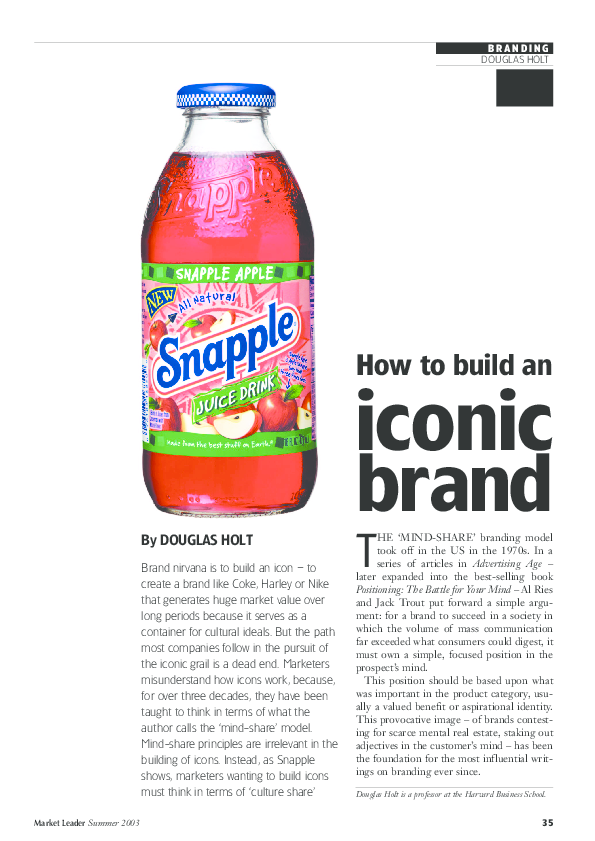 (PDF) How to Build an Iconic Brand