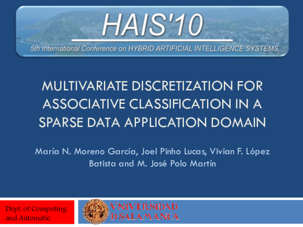 Multivariate Discretization For Associative Classification In A Sparse Data Application Domain