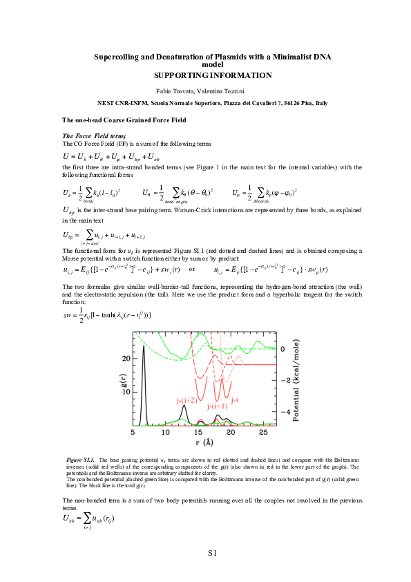 (PDF) Supercoiling and Local Denaturation of Plasmids with a Minimalist ...
