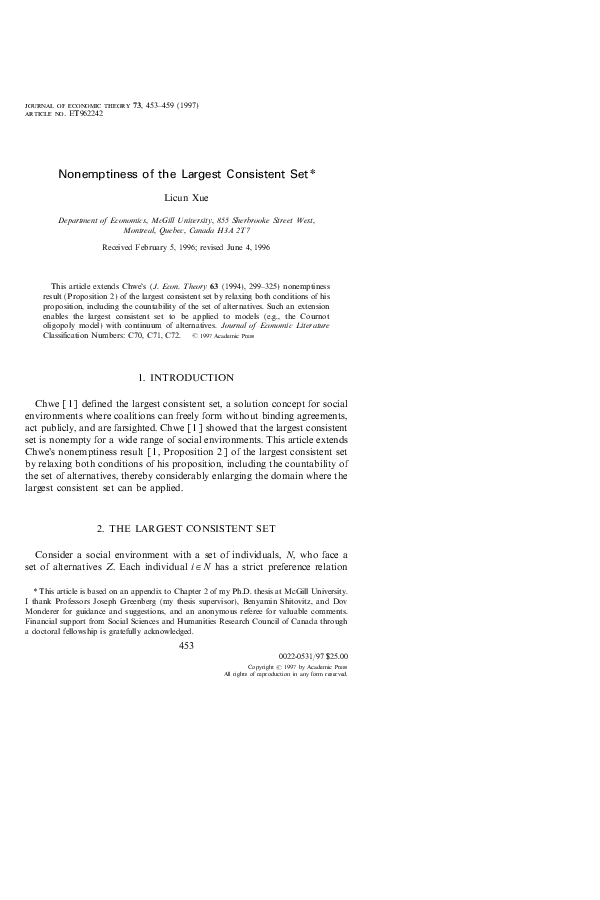 (PDF) Nonemptiness of the Largest Consistent Set
