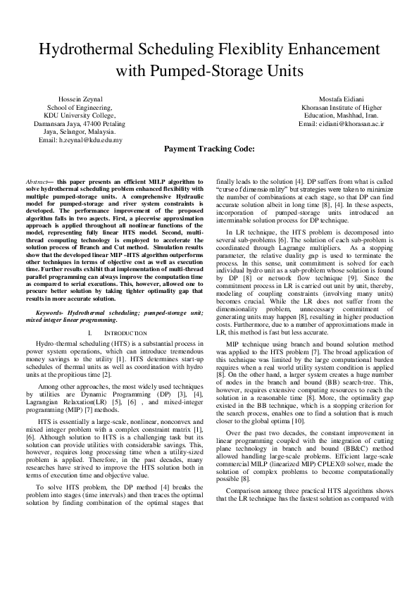 (PDF) Hydrothermal scheduling flexibility enhancement with pumped-storage units
