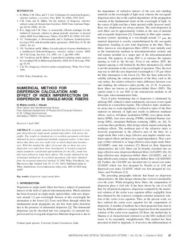 (PDF) Numerical method for dispersion calculation and effect of index imperfection on dispersion ...