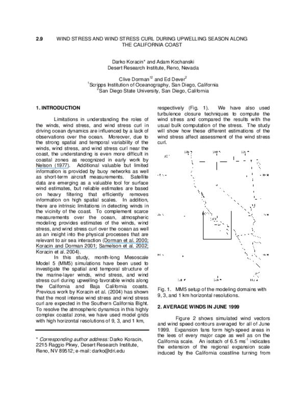 (PDF) Wind Stress and Wind Stress Curl During Upwelling Season Along ...