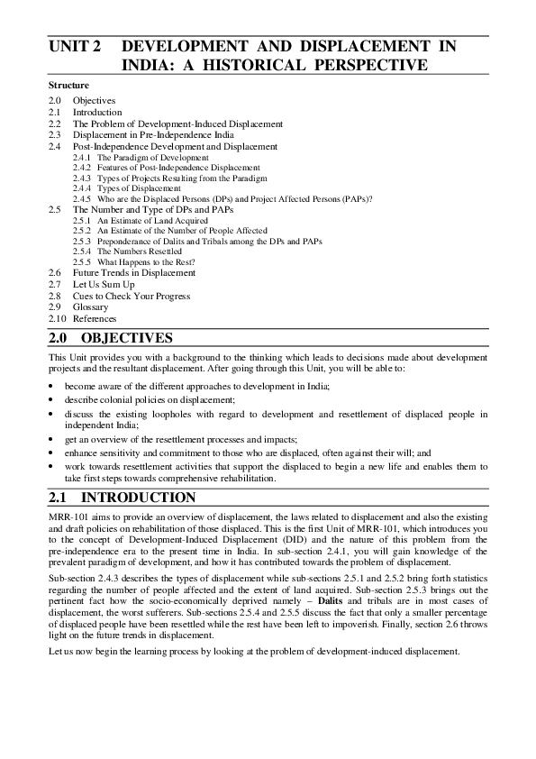 (PDF) Development and Displacement in India A Historical Perspective pdf