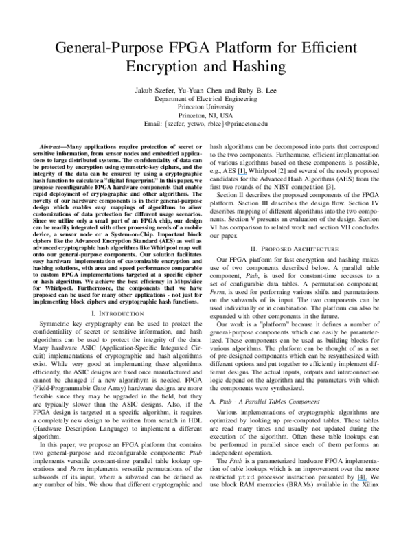 (PDF) General-purpose FPGA platform for efficient encryption and ...