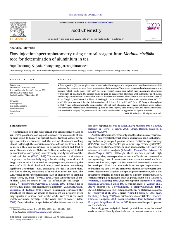 (PDF) Flow injection spectrophotometry using natural reagent from ...