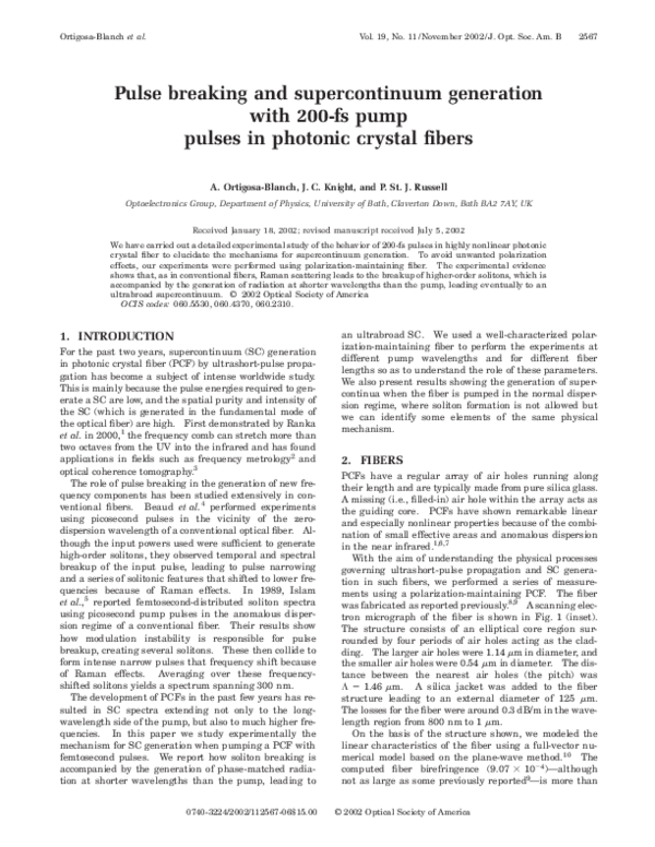 (PDF) Pulse breaking and supercontinuum generation with 200-fs pump ...