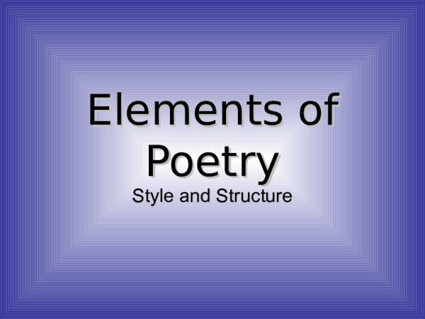 (PPT) Elements of poetry