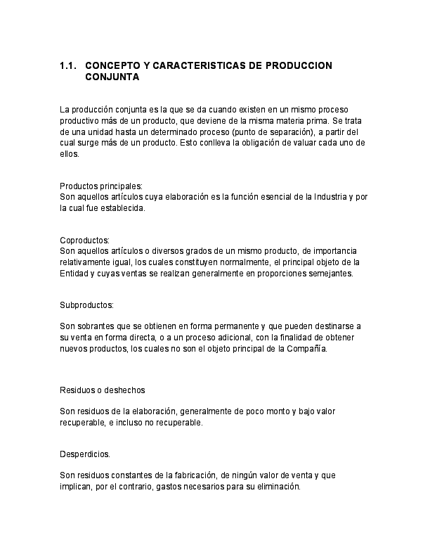 (DOC) CONCEPTO Y CARACTERISTICAS DE PRODUCCION CONJUNTA