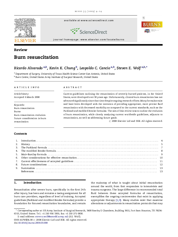 (PDF) Burn resuscitation