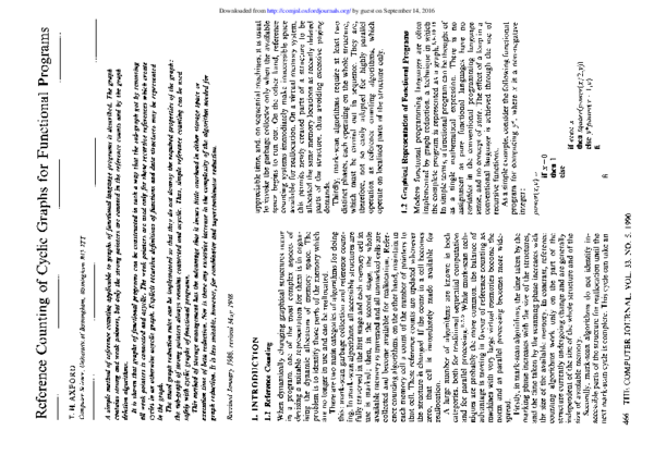 (PDF) Reference Counting of Cyclic Graphs for Functional Programs