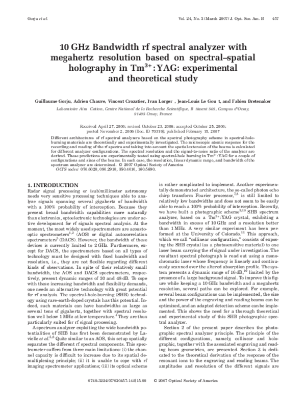 (PDF) 10GHz Bandwidth rf spectral analyzer with megahertz resolution ...