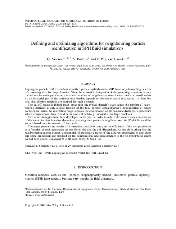(PDF) Defining and optimizing algorithms for neighbouring particle identification in SPH fluid ...
